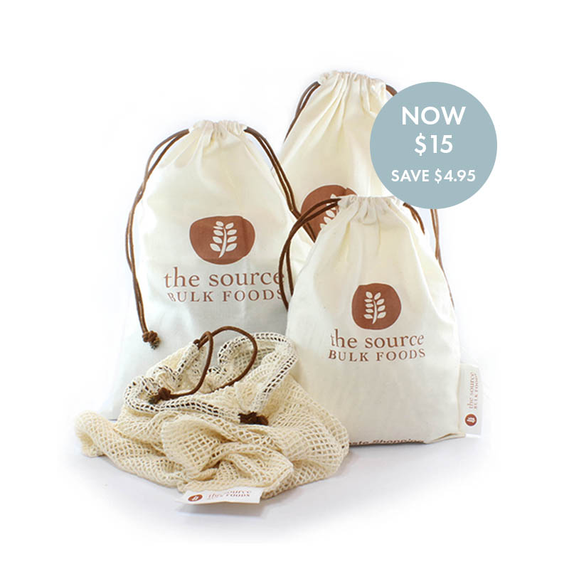Produce Bags 4 Pack Organic Cotton - The Source Bulk Foods Shop